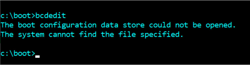 Fix The Boot Configuration Data Store Could Not Be Opened